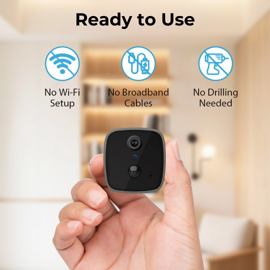 4G Mini Security Camera with Data SIM Card- No WiFi Needed – EIOTMART