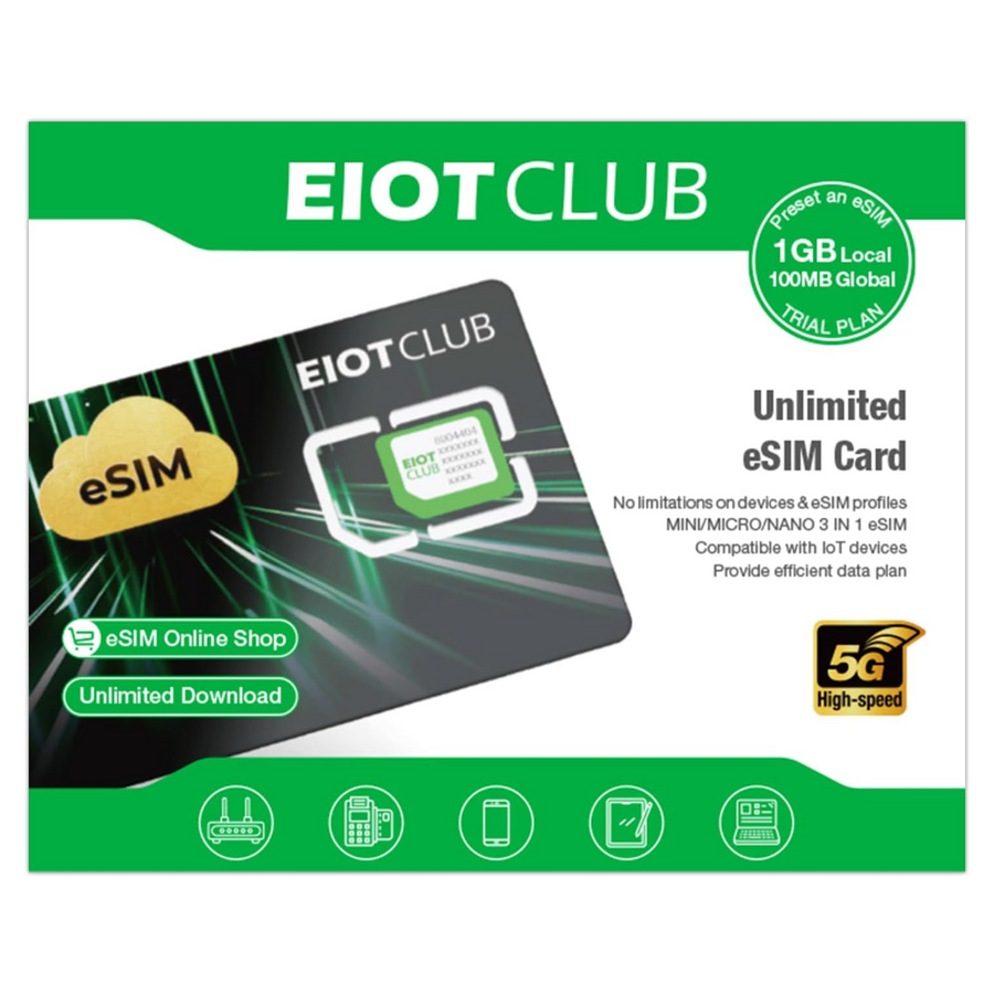 EIOTCLUB Physical eSIM Card and Card Reader Set | Unlimited Downloads ...